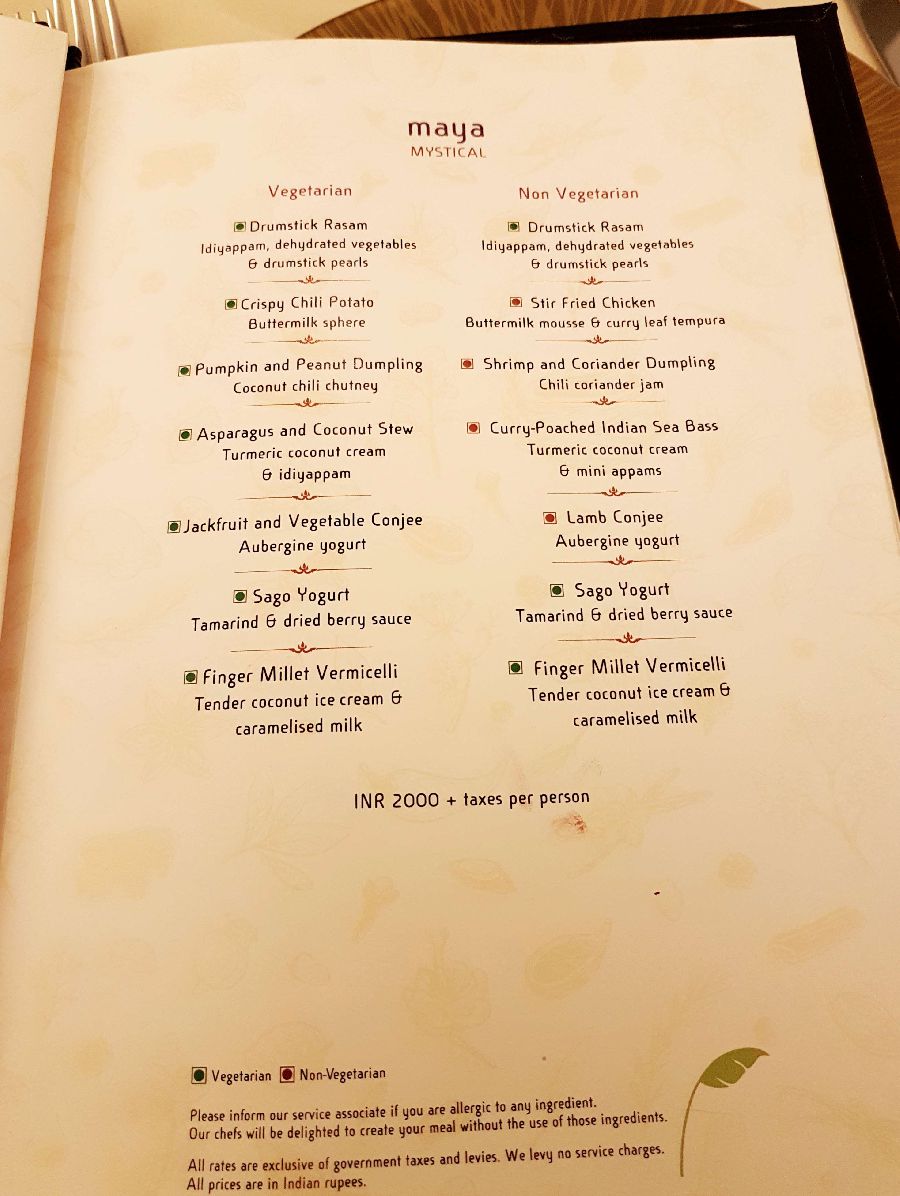 Menu Of Avartana ITC Grand Chola Chennai Menu Of Avartana ITC Grand Chola Chennai